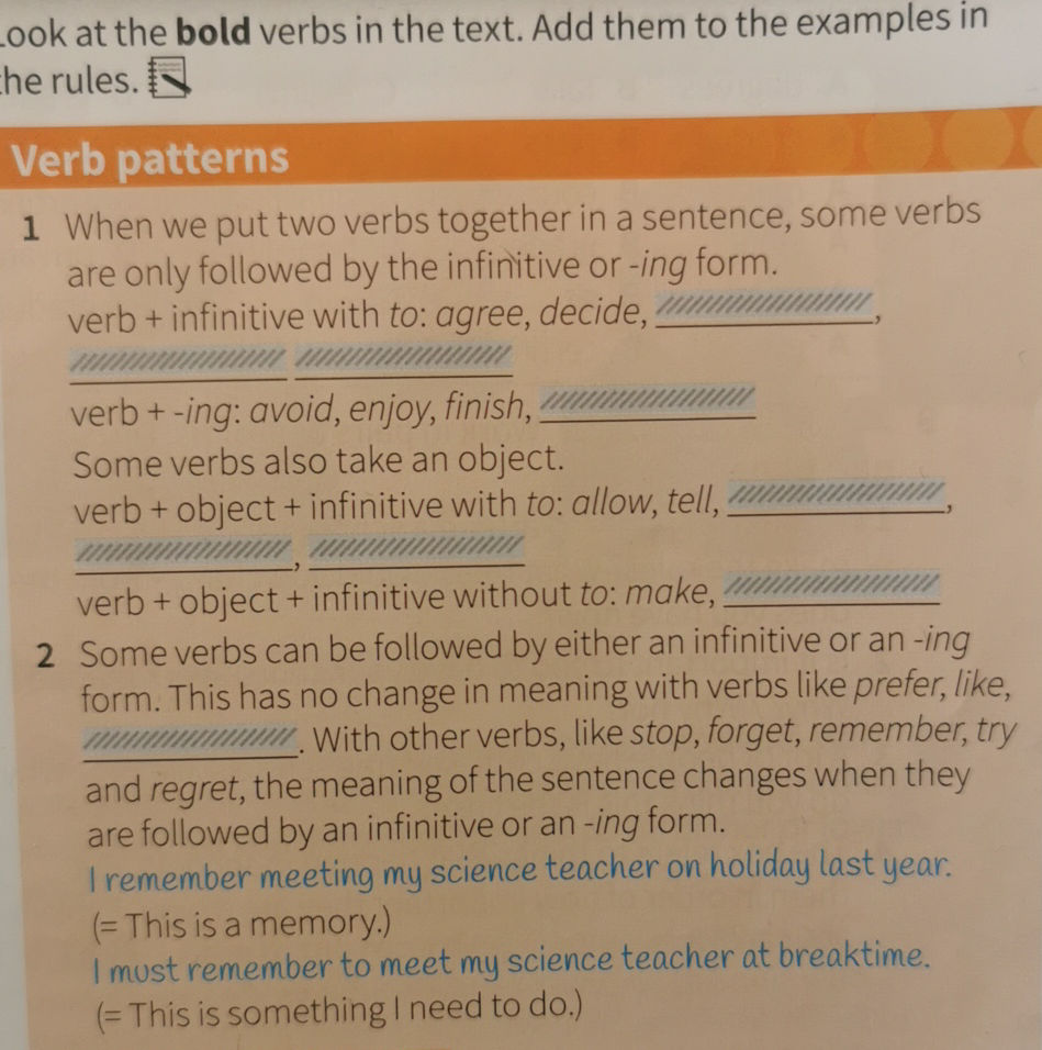 Look at the bold verbs in the text. Add them | StudyX