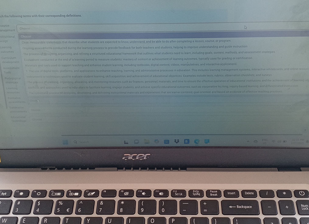 Match the following terms with their | StudyX