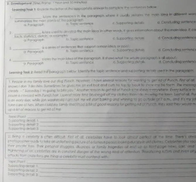 Learning Task 1: Encircle the letter of the | StudyX