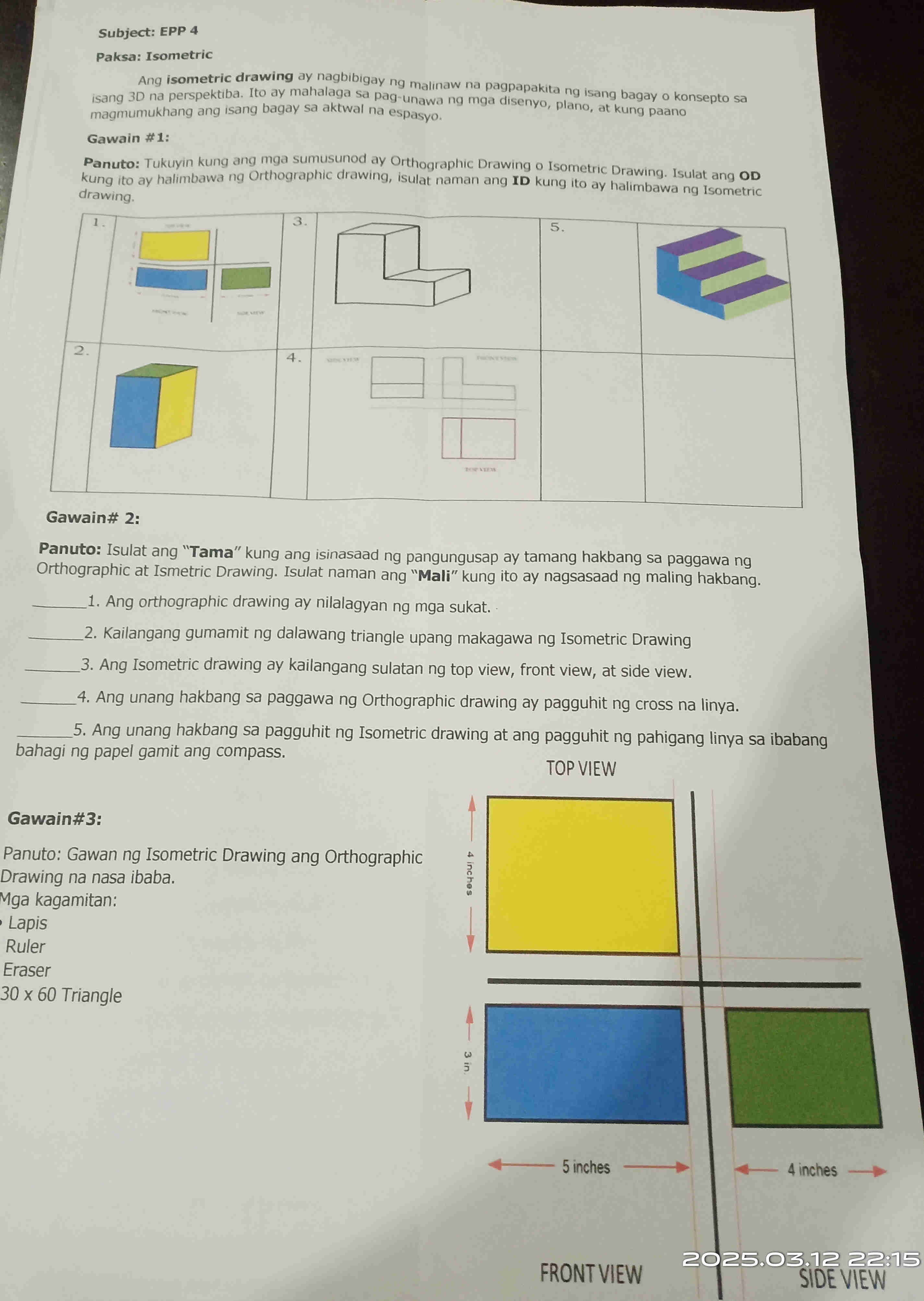 Gawain #1: Panuto: Tukuyin kung ang mga | StudyX