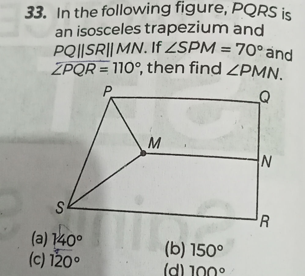 33. In the following figure, PQRS is an | StudyX