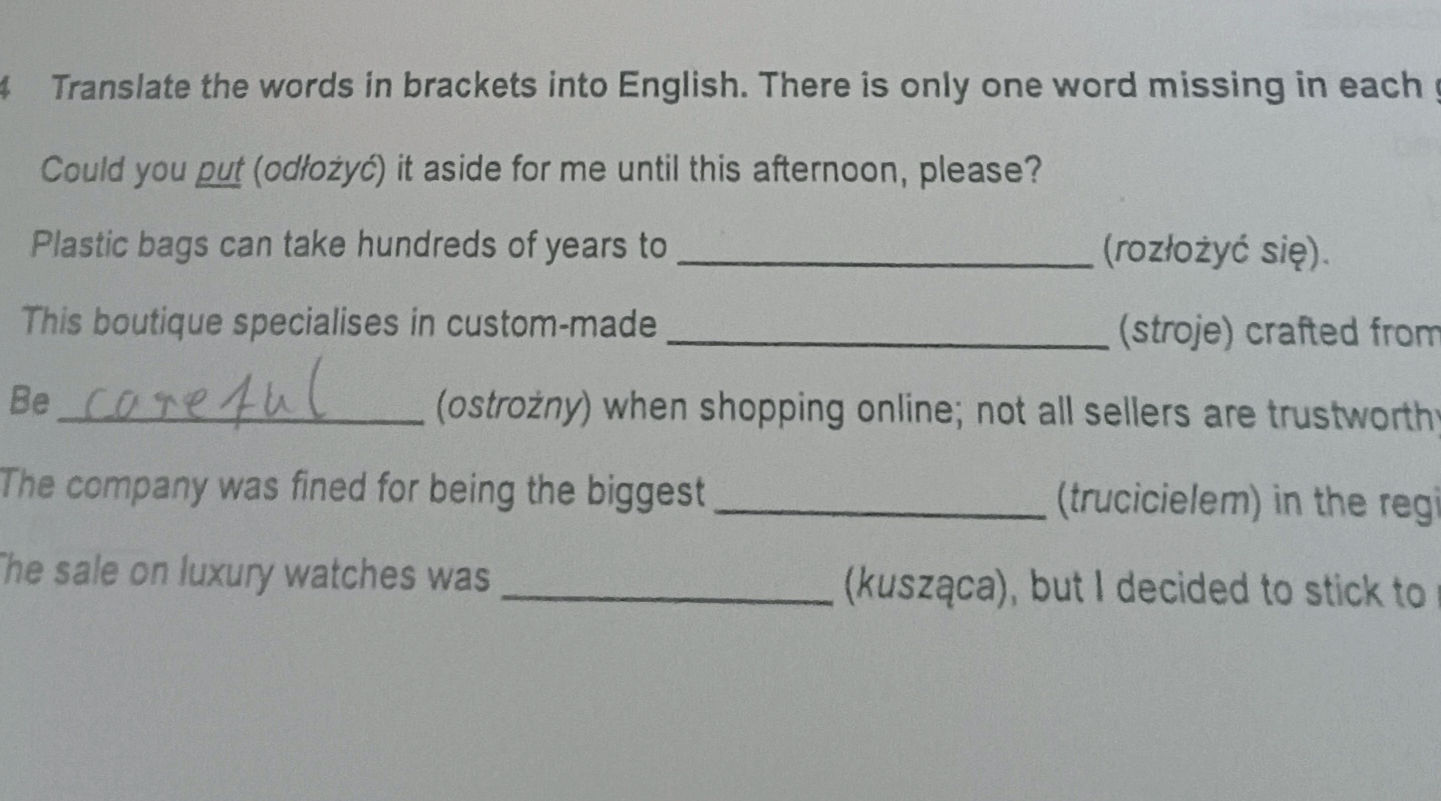 4 Translate the words in brackets into | StudyX