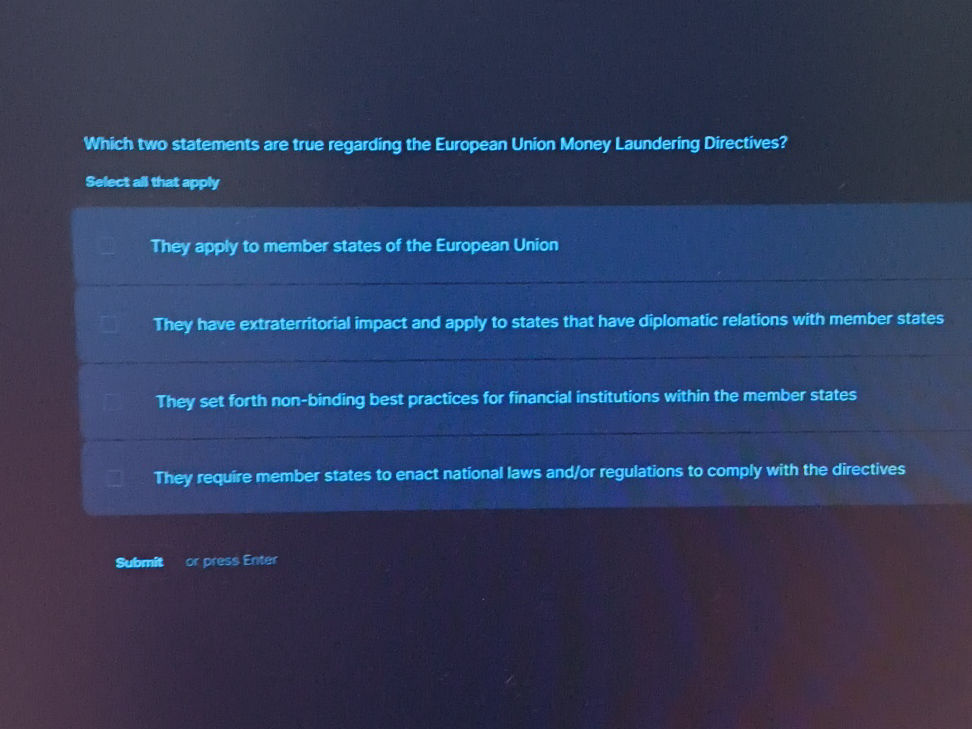 Which two statements are true regarding the | StudyX