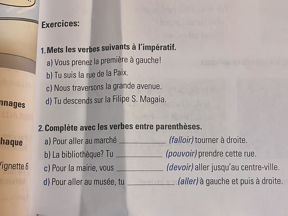 1. Mets les verbes suivants à l'impératif. | StudyX