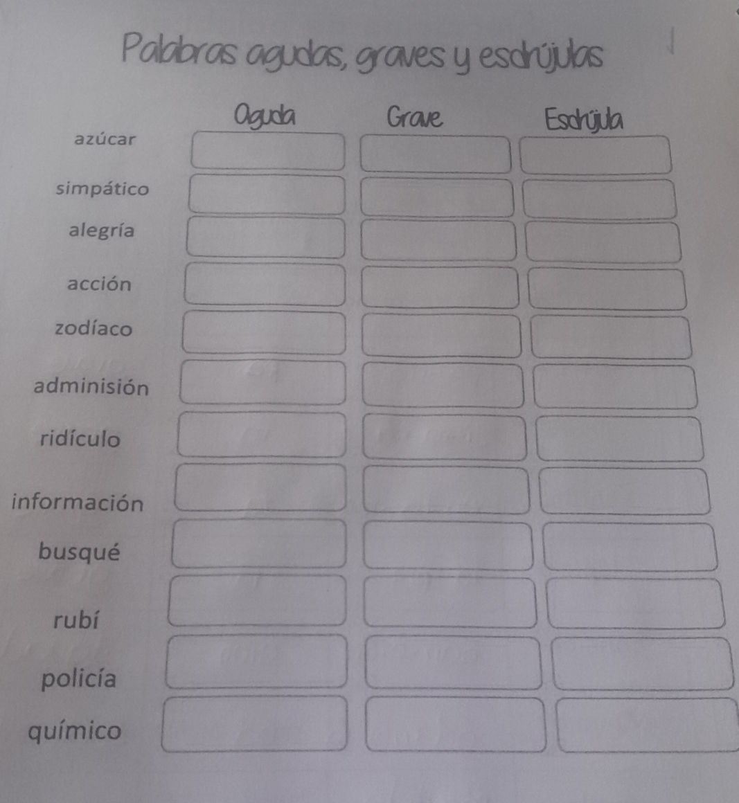 Palabras agudas, graves y escrújulas | | | StudyX