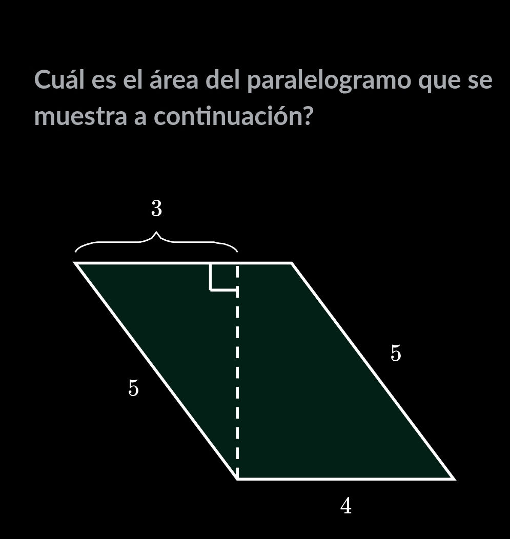 Cuál es el área del paralelogramo que se | StudyX