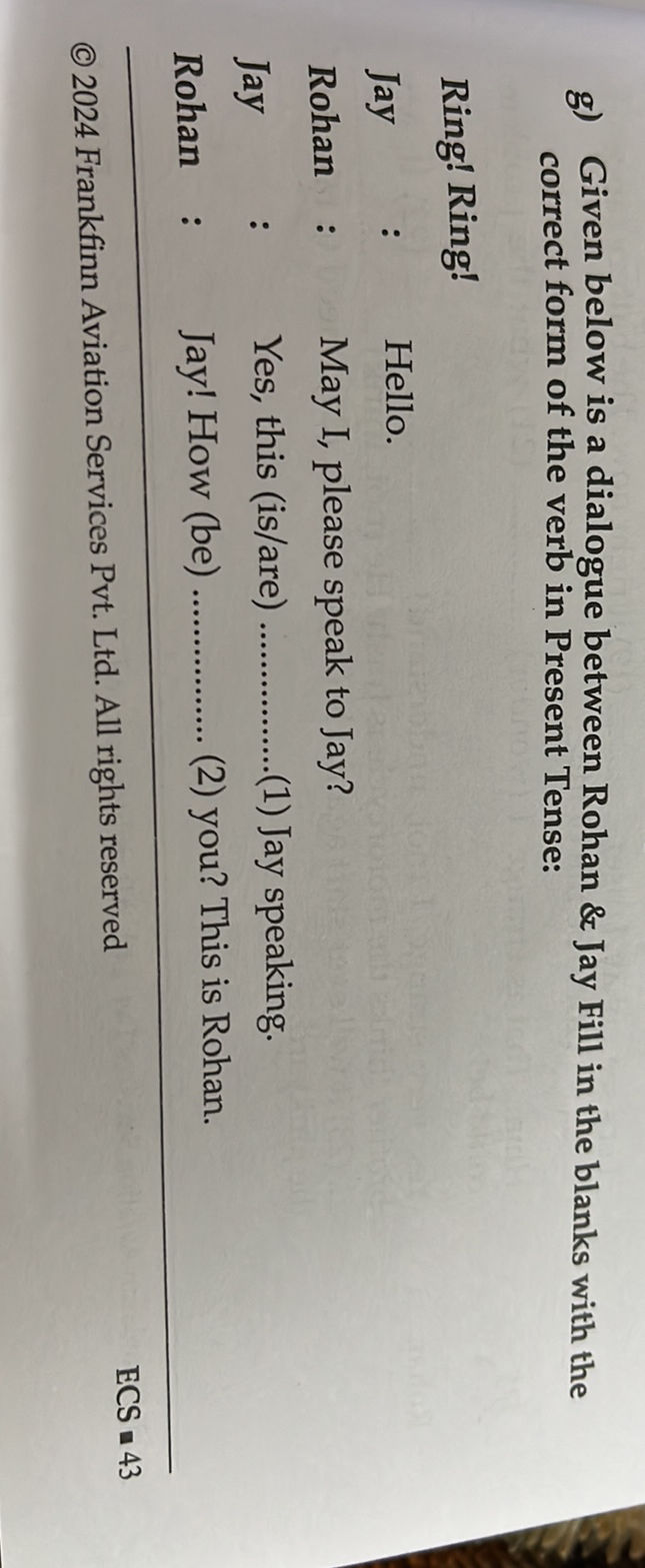 g) Given below is a dialogue between Rohan | StudyX