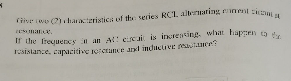 Give two (2) characteristics of the series | StudyX
