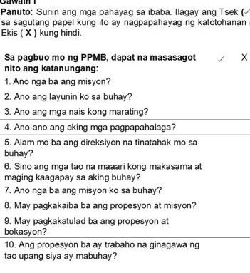 Panuto: Suriin ang mga pahayag sa ibaba. | StudyX