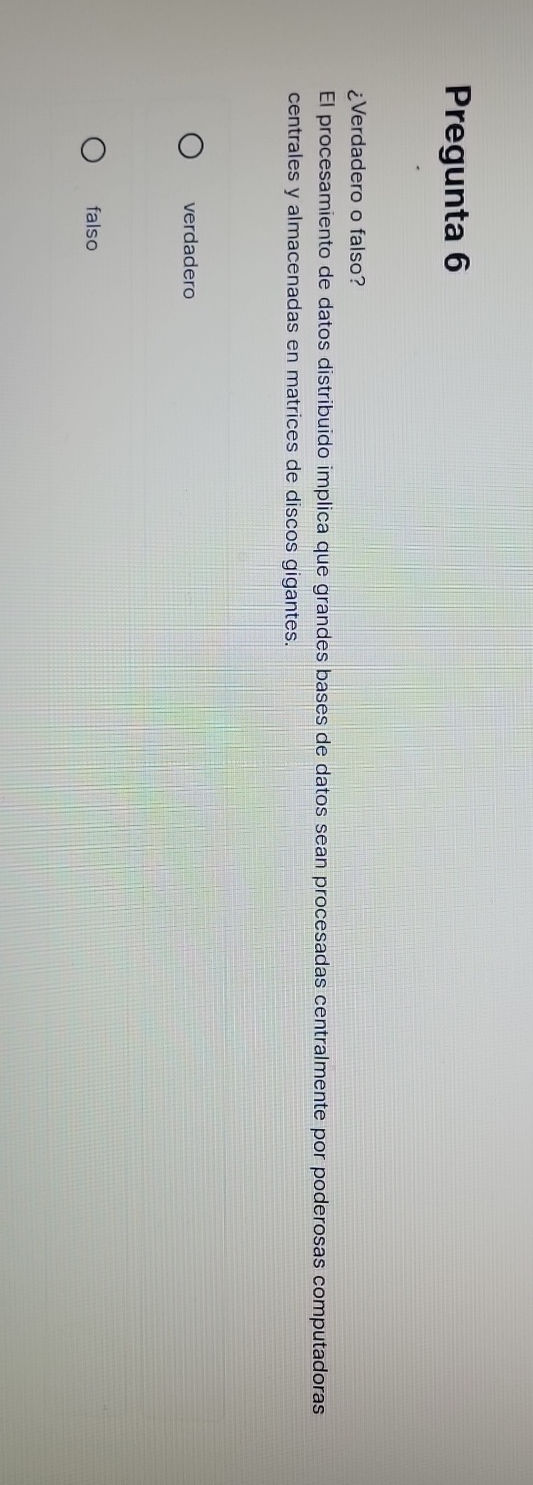 ¿Verdadero o falso? El procesamiento de | StudyX