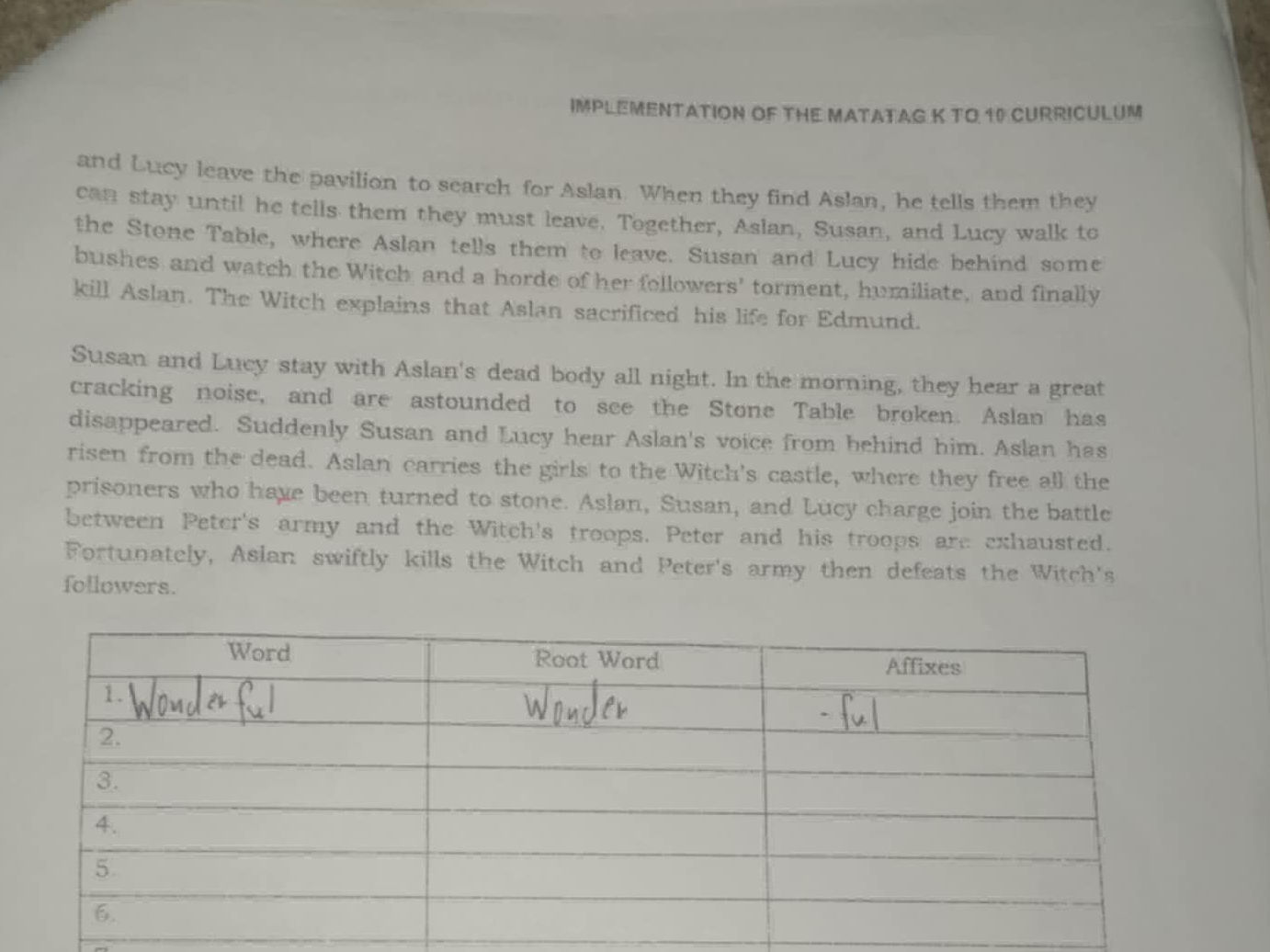 Word | Root Word | Affixes ---|---|--- 1. | StudyX