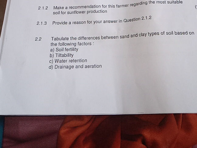 2. 2 Tabulate the differences between sand | StudyX