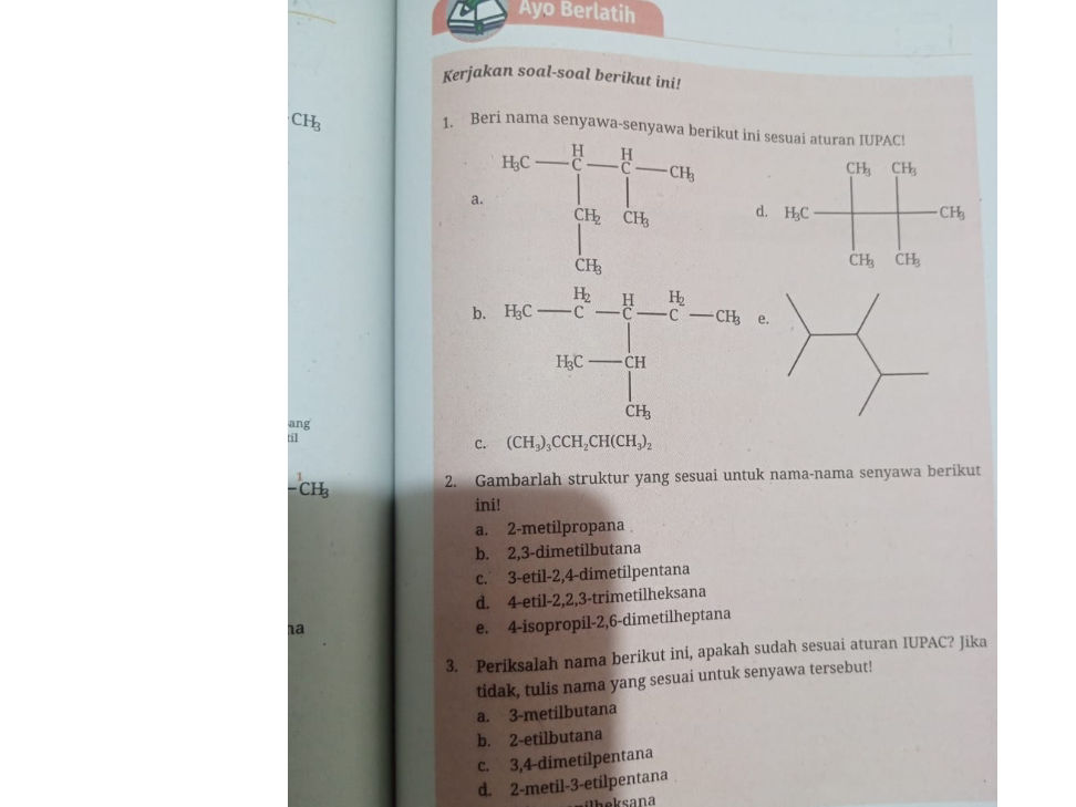 1. Beri nama senyawa-senyawa berikut ini | StudyX
