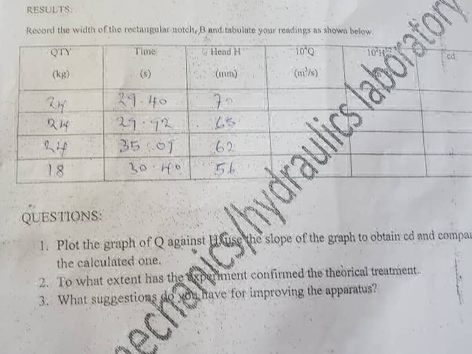 RESULTS: Record the width of the rectangular | StudyX
