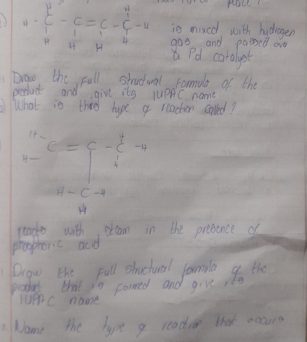 1) Draw the full structural formula of the | StudyX