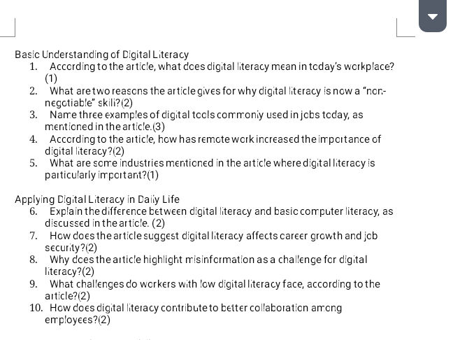Basic Understanding of Digital Literacy 1.