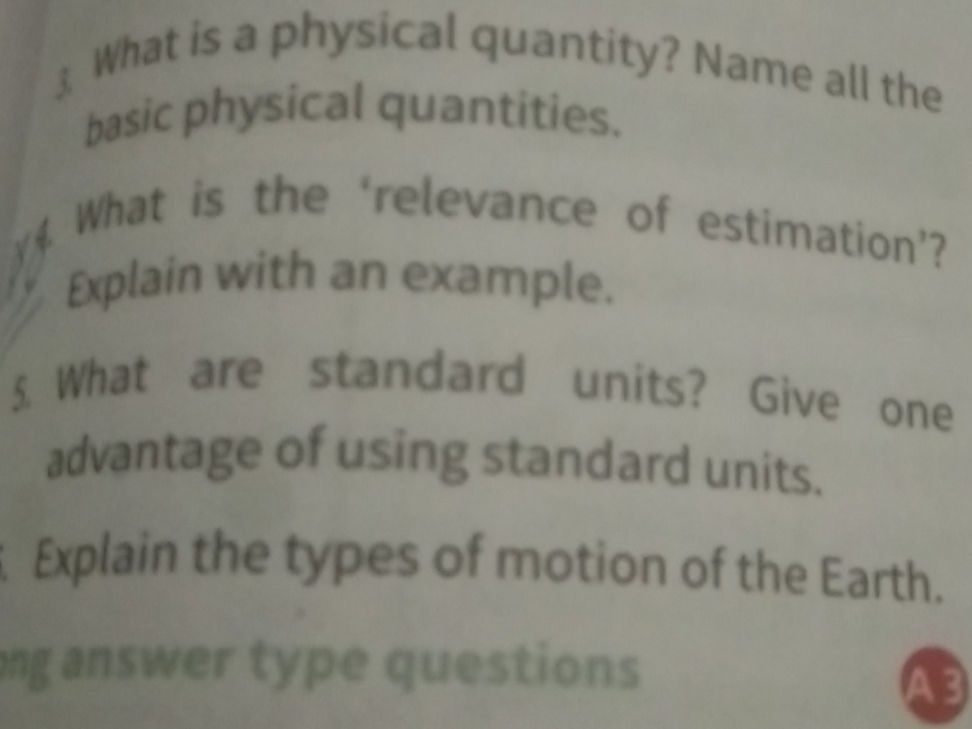 3. What is a physical quantity? Name all the | StudyX