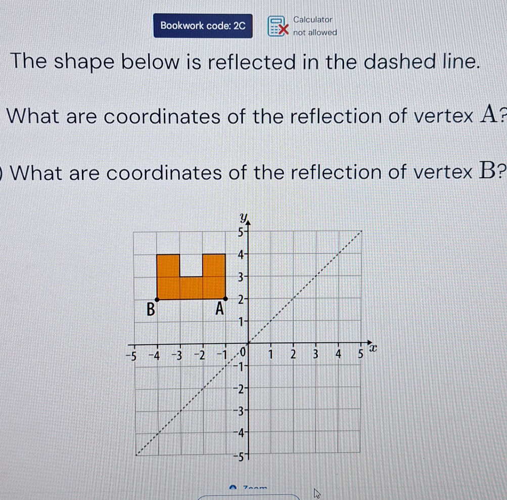 The shape below is reflected in the dashed | StudyX