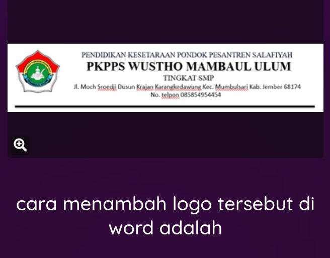 cara menambah logo tersebut di word adalah | StudyX