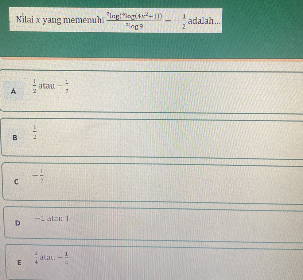 Nilai x yang memenuhi $ | StudyX