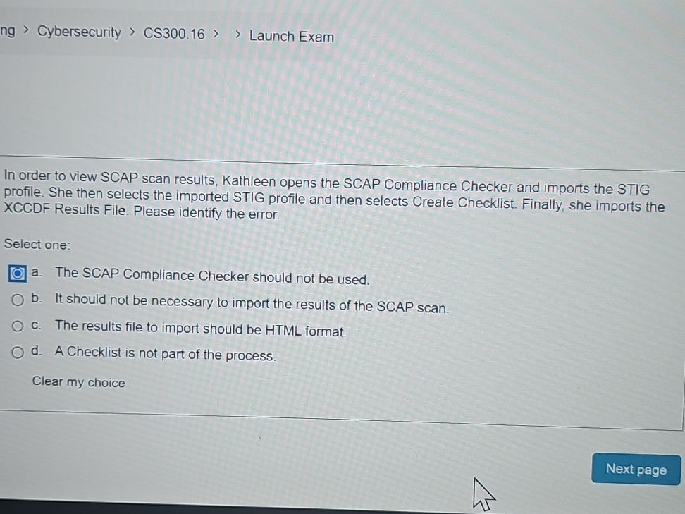 In order to view SCAP scan results, Kathleen | StudyX