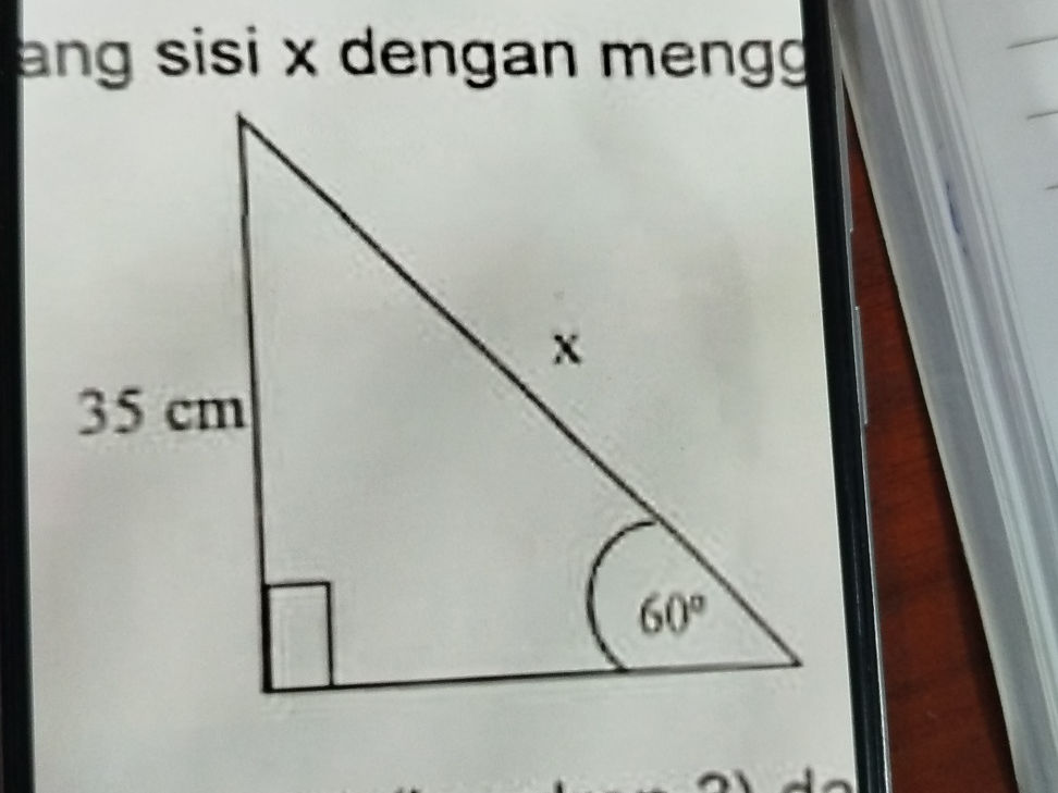 Find the value of side x. In the right | StudyX