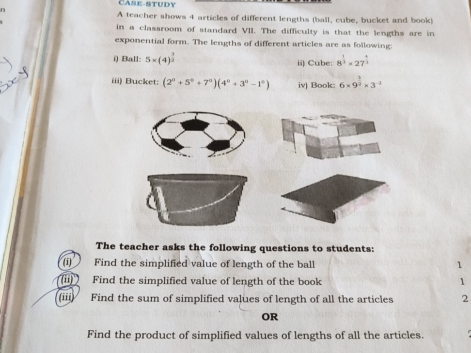 A teacher shows 4 articles of different | StudyX