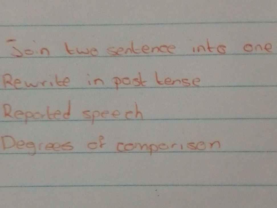 Join two sentence into one Rewrite in past | StudyX