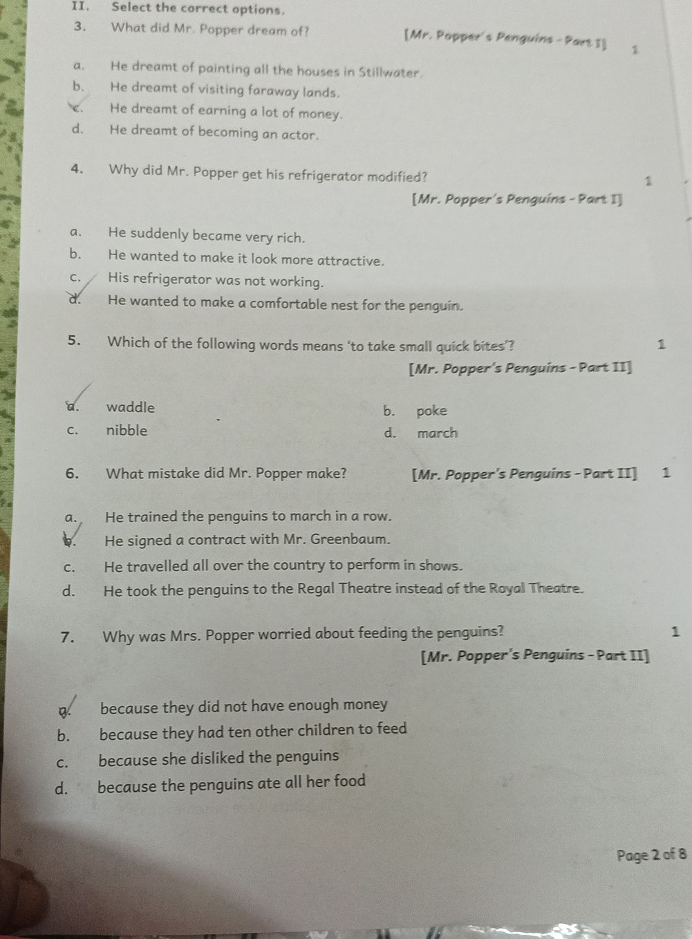 3. What did Mr. Popper dream of? a. He | StudyX
