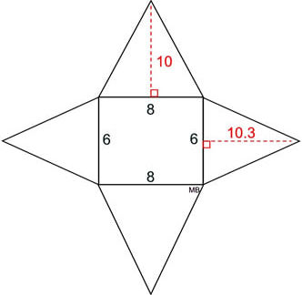 The image contains a 2D net of a 3D shape. | StudyX