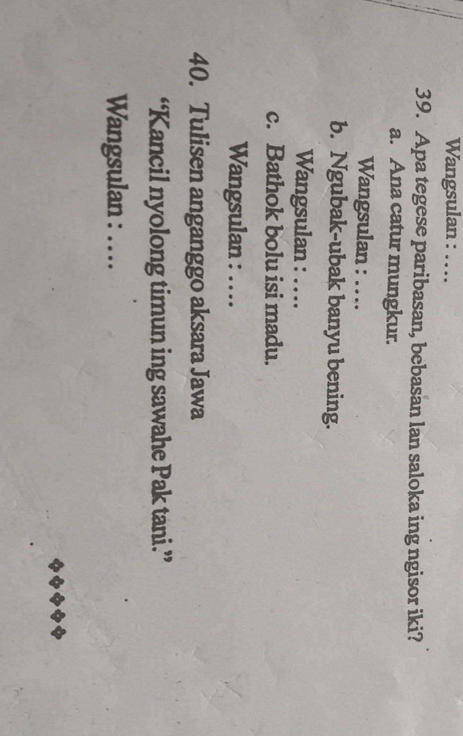 39. Apa tegese paribasan, bebasan lan saloka | StudyX