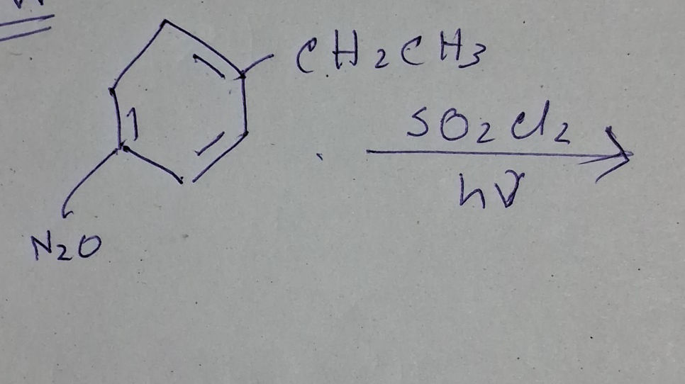 Organic Chemistry Reaction with SO2Cl2 and hv | StudyX