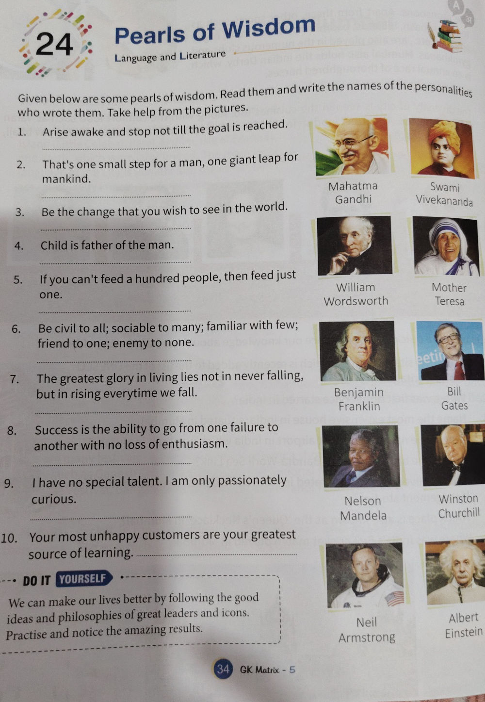 Given below are some pearls of wisdom. Read | StudyX
