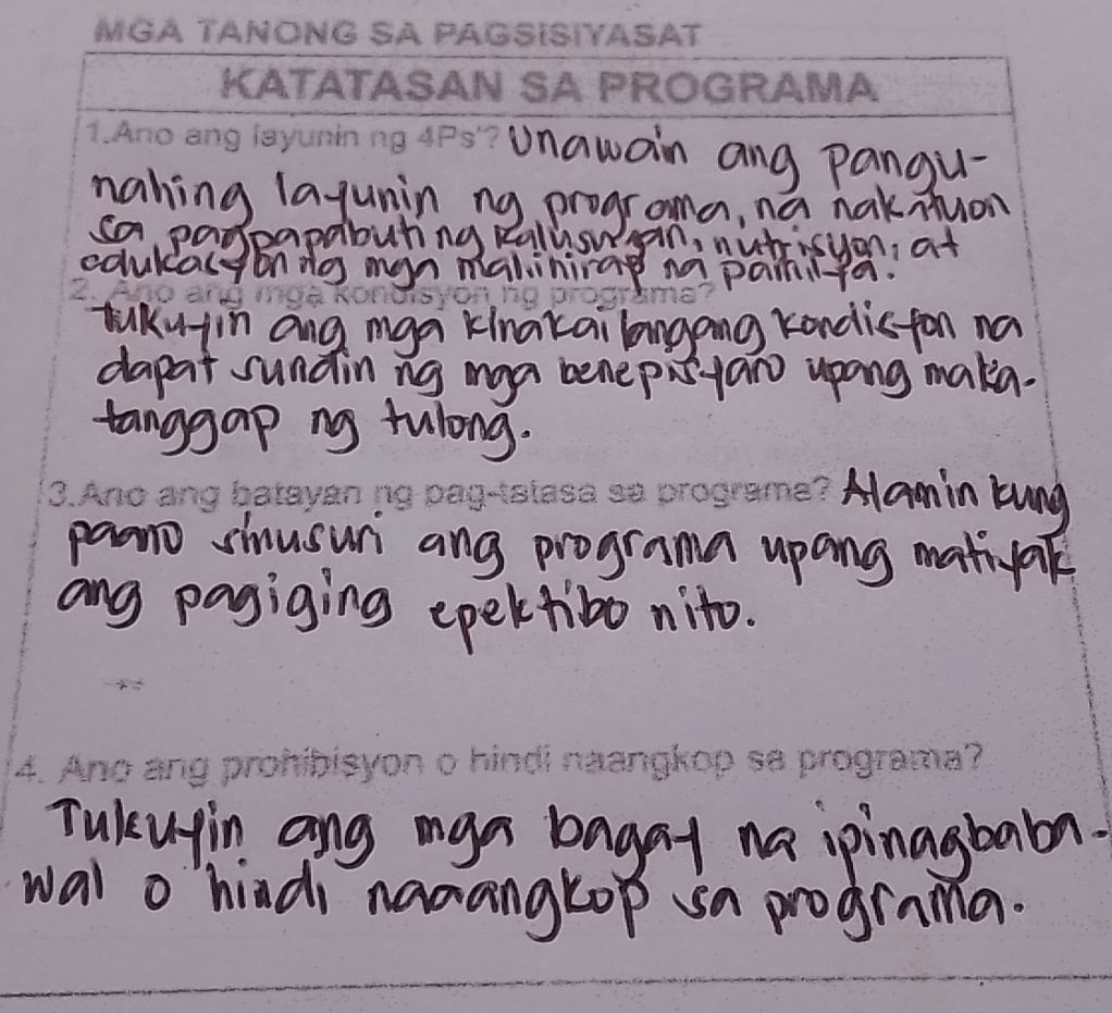 1. Ano ang layunin ng 4Ps? Unawain ang | StudyX