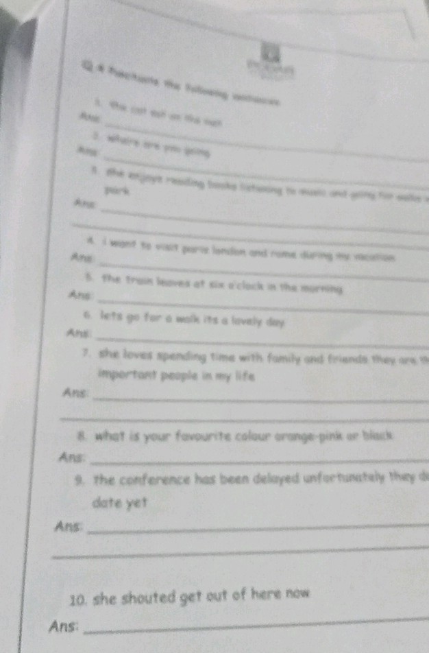 Q.4 Punctuate the following sentences. 1. | StudyX