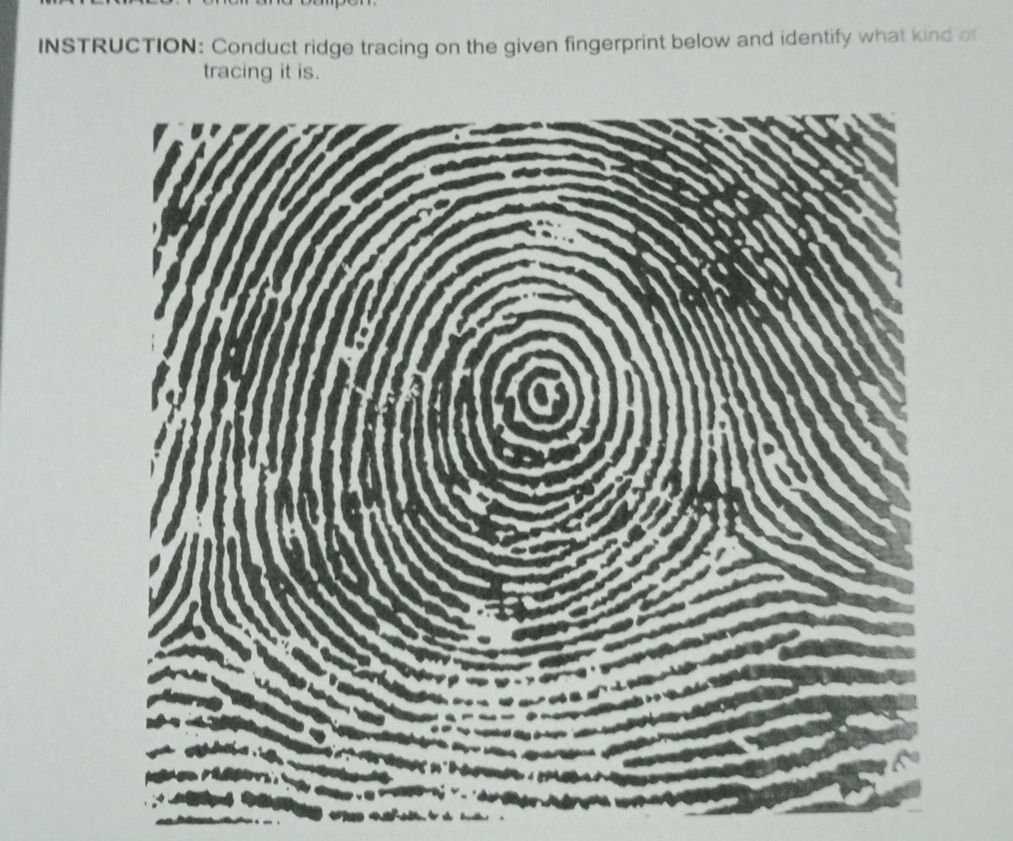 INSTRUCTION: Conduct ridge tracing on the | StudyX