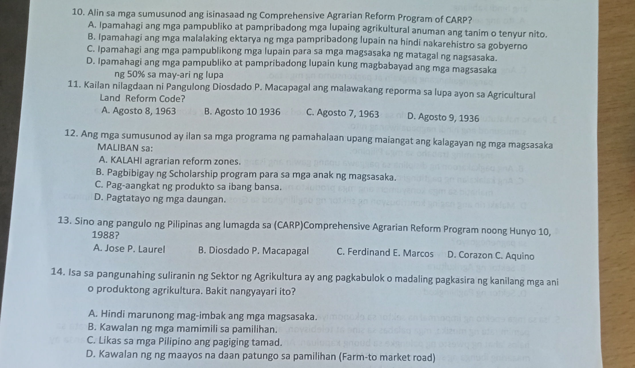 10. Alin sa mga sumusunod ang isinasaad ng | StudyX
