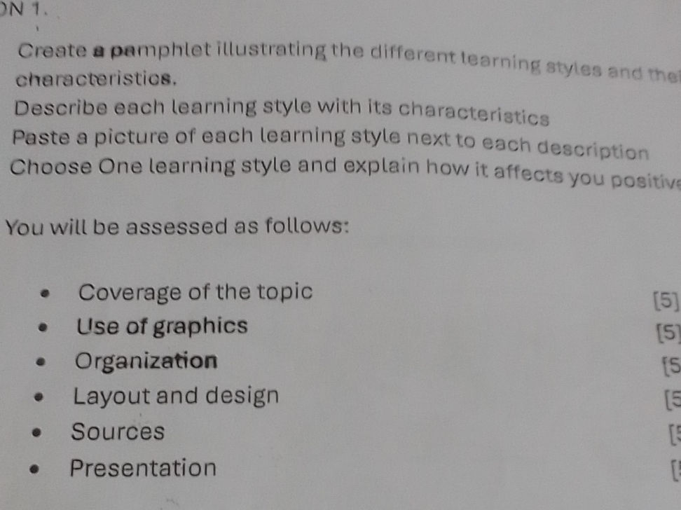 Create a pamphlet illustrating the different | StudyX