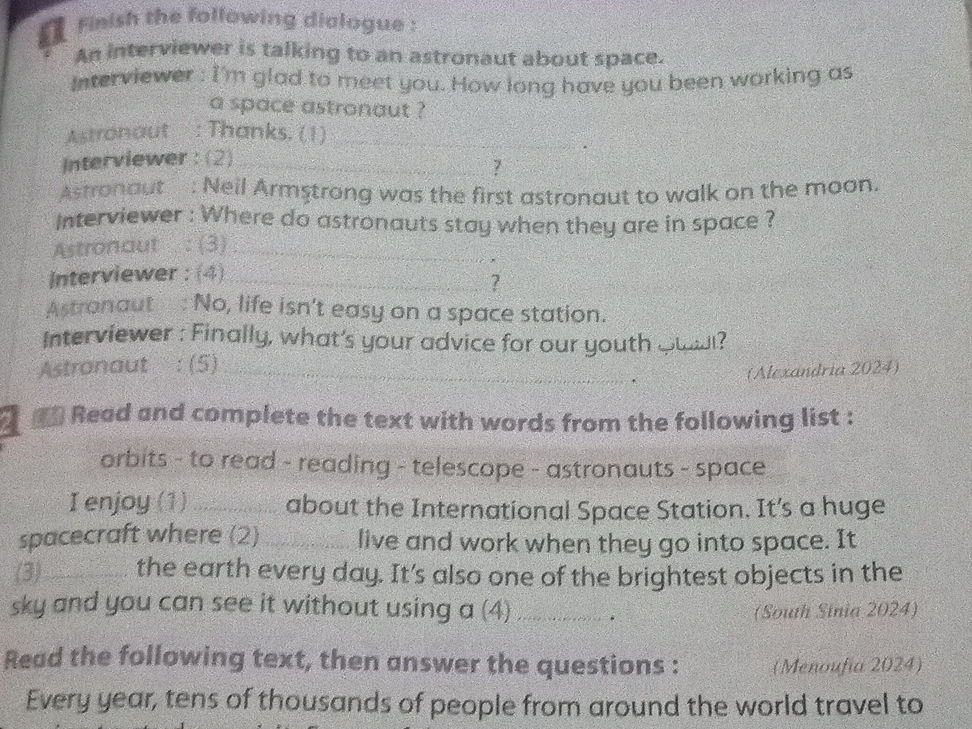 1 Finish the following dialogue: An | StudyX