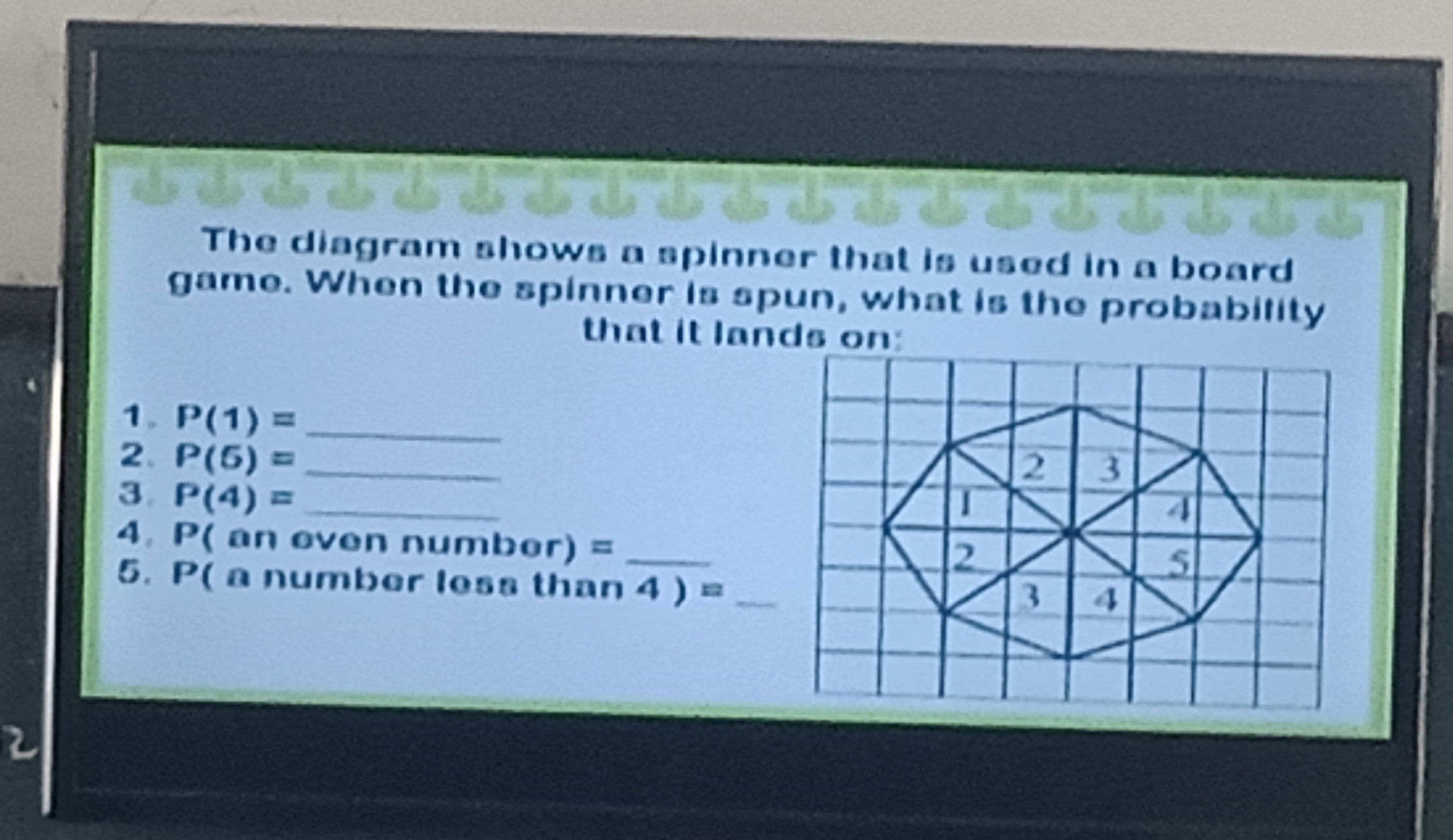 The diagram shows a spinner that is used in | StudyX