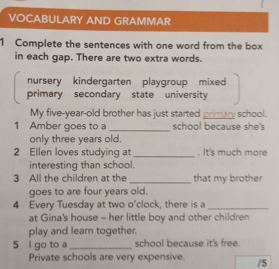 Complete the sentences with one word from | StudyX