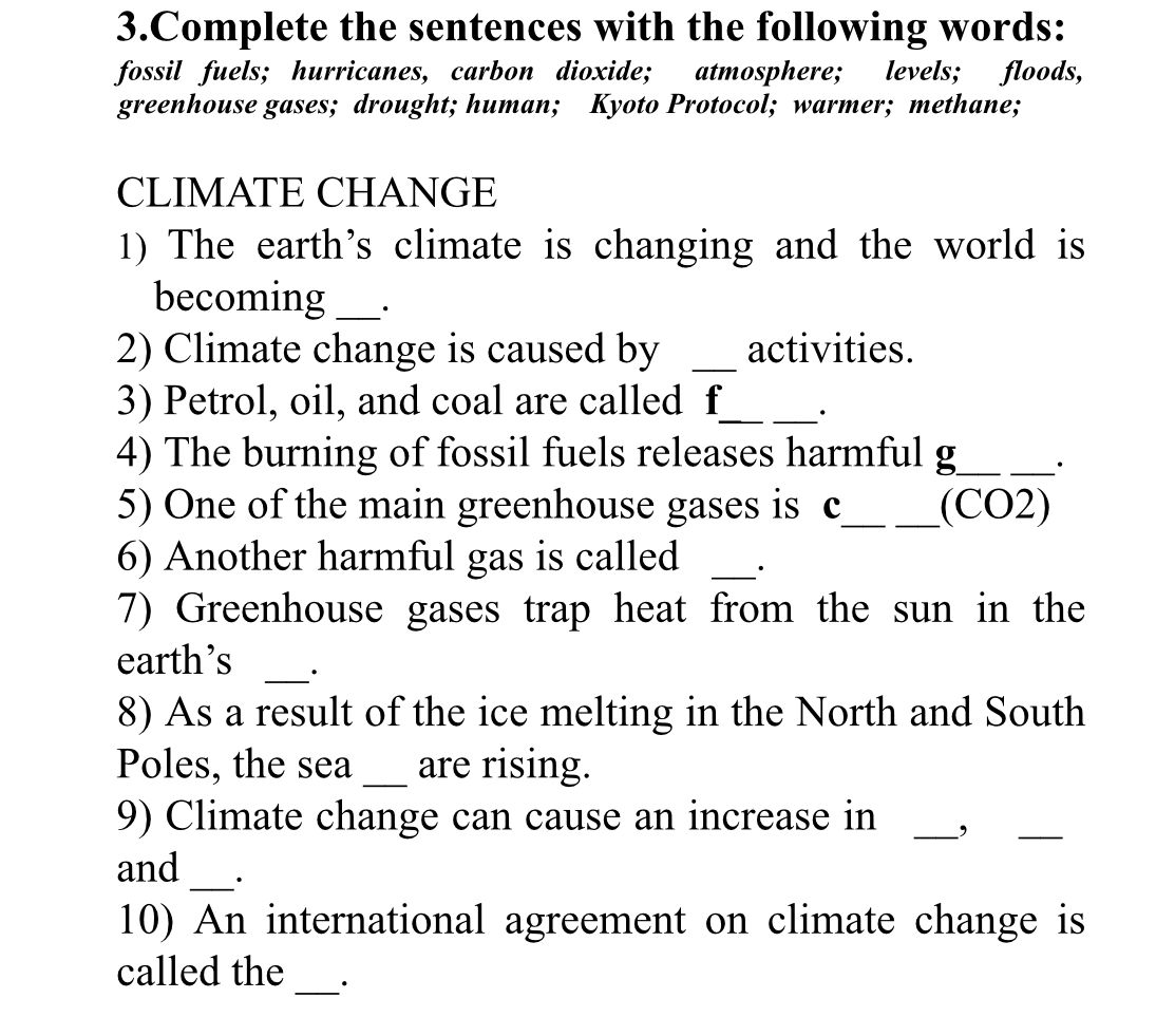 3. Complete the sentences with the following | StudyX