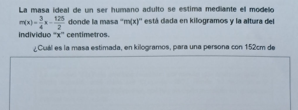 La masa ideal de un ser humano adulto se | StudyX