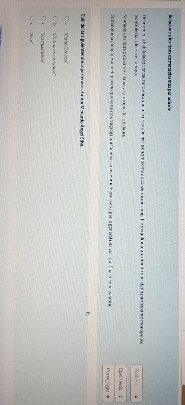 Relacione a los tipos de metaplasmos por | StudyX