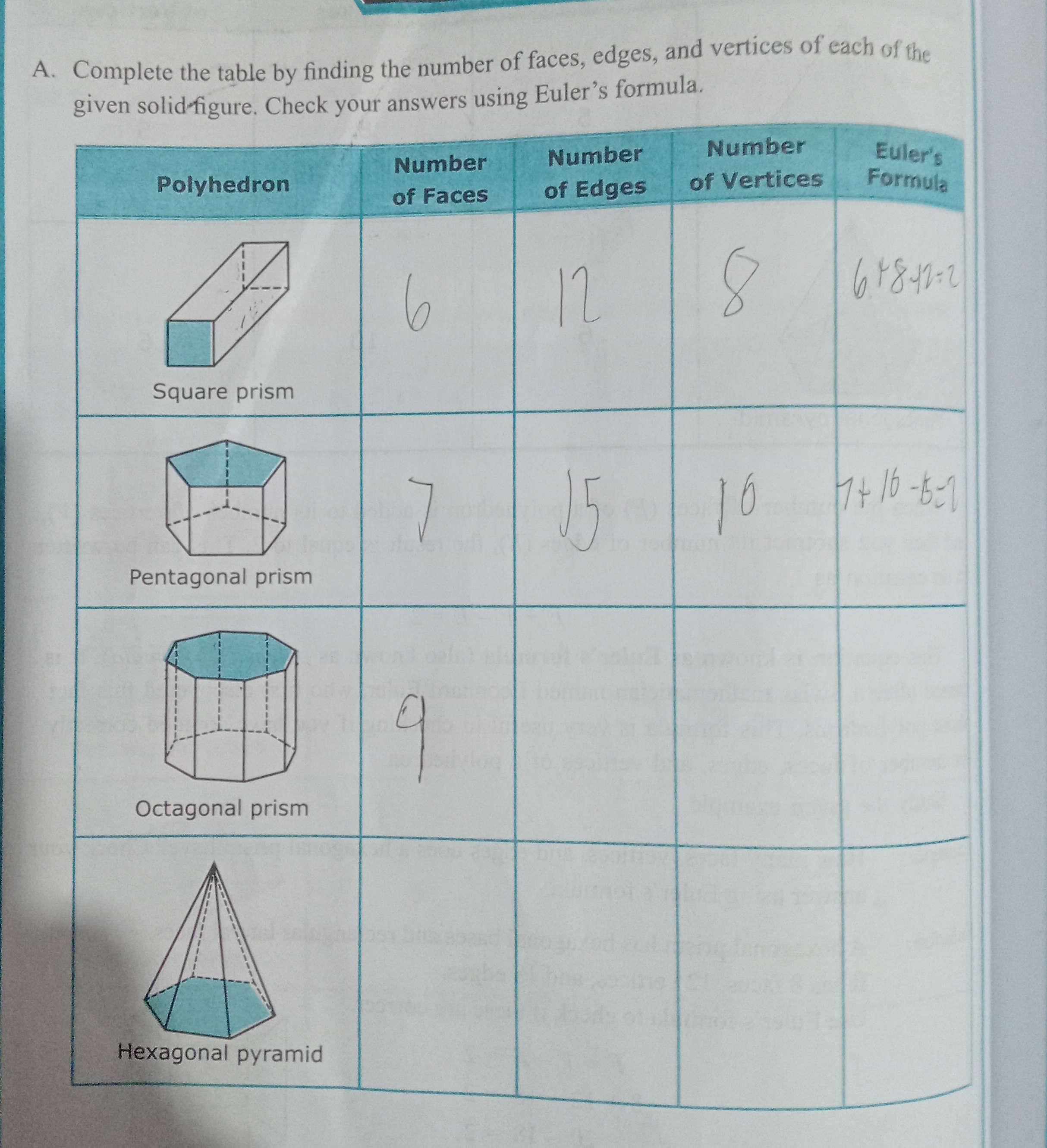 A. Complete the table by finding the number | StudyX