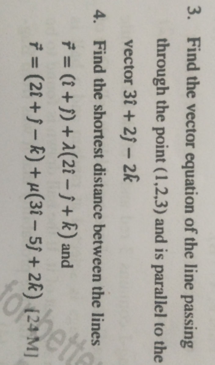 3. Find the vector equation of the line | StudyX