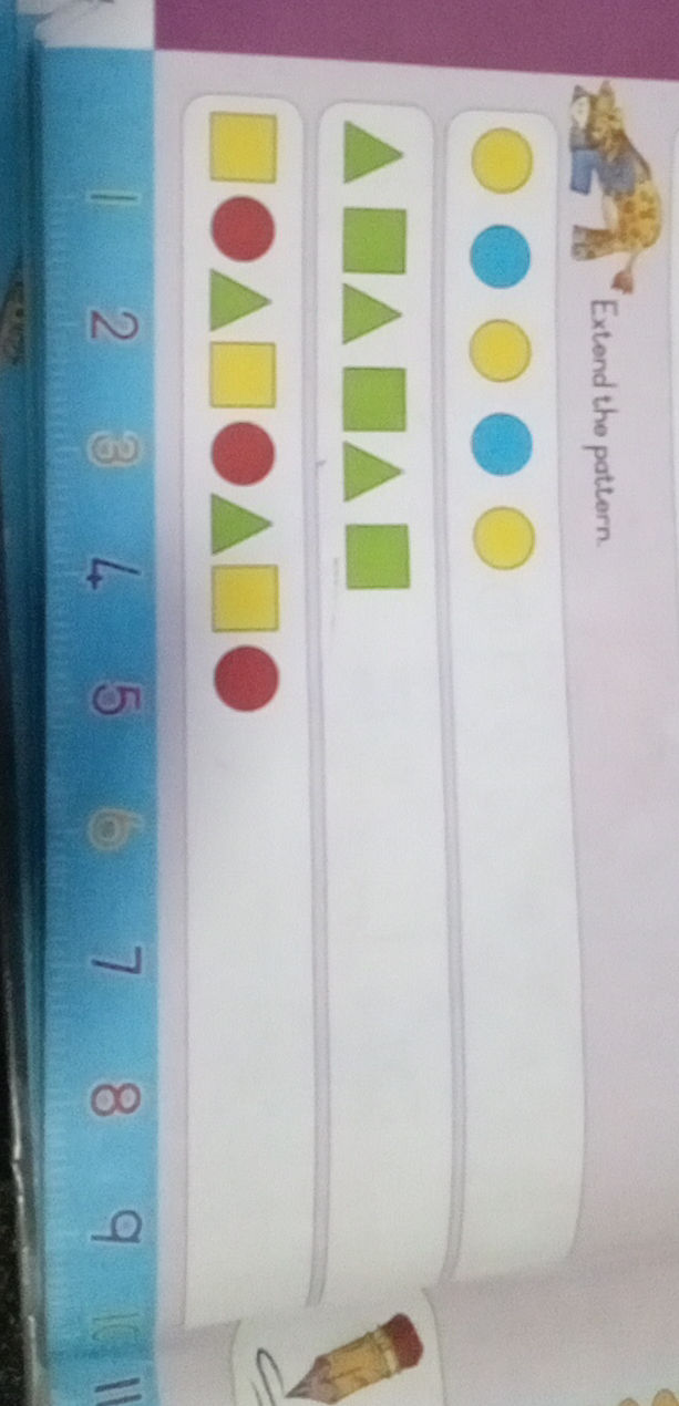 Extend the pattern. Yellow square, red | StudyX