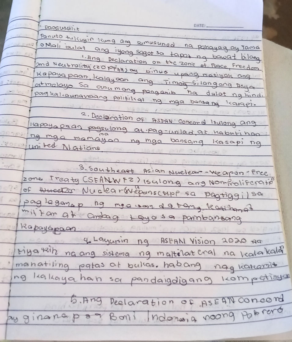 Pagsusulit Panuto tukuyin kung ang sumusunod | StudyX