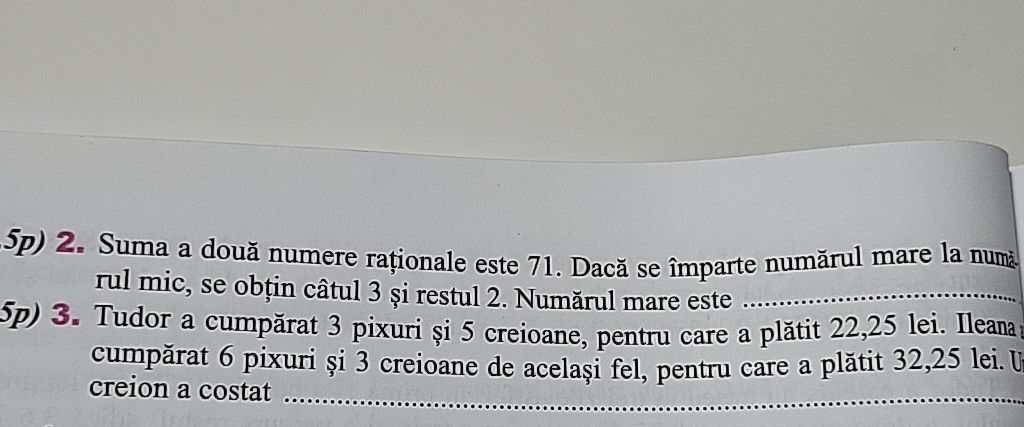 2. Suma a două numere raționale este 71. | StudyX