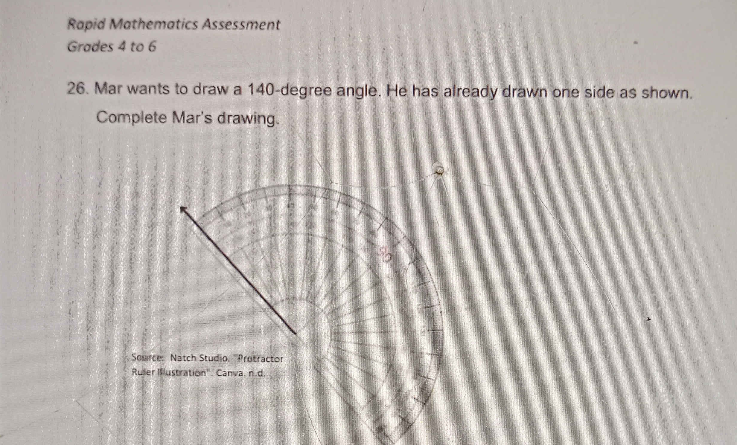 26. Mar wants to draw a 140-degree angle. He | StudyX